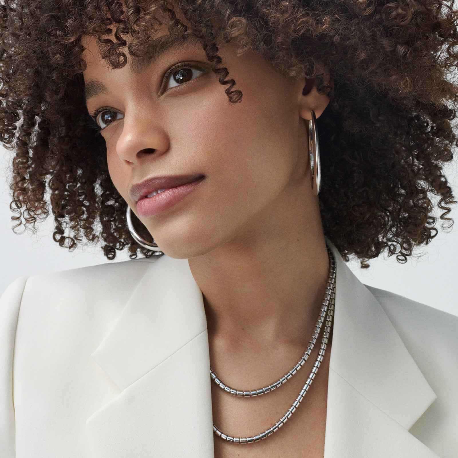 Sidney Garber Ophelia Skinny Necklace - White Gold - Necklaces - Broken ...