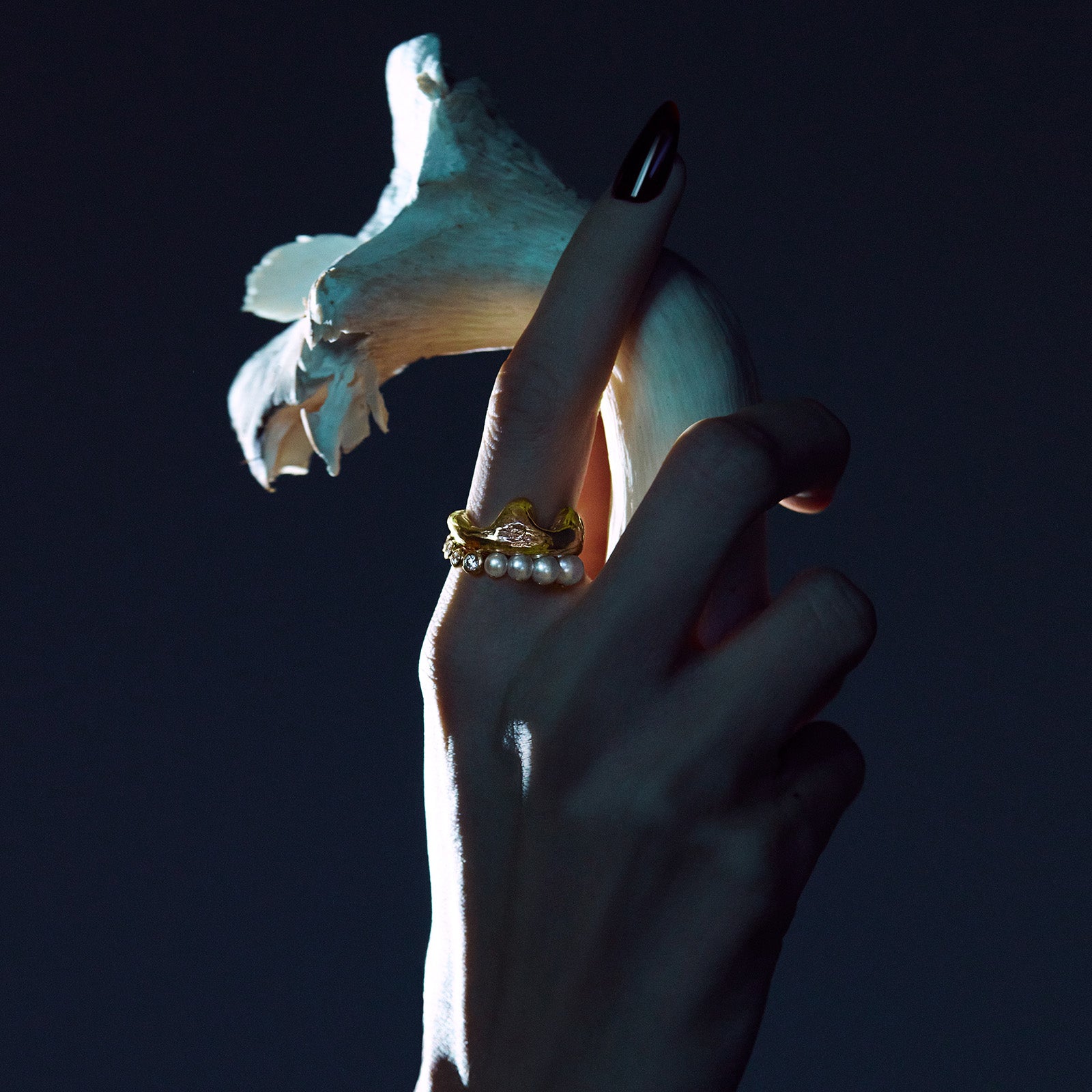 Sauer Pearl Cordyceps Fungus Ring - Rings - Broken English Jewelry ...
