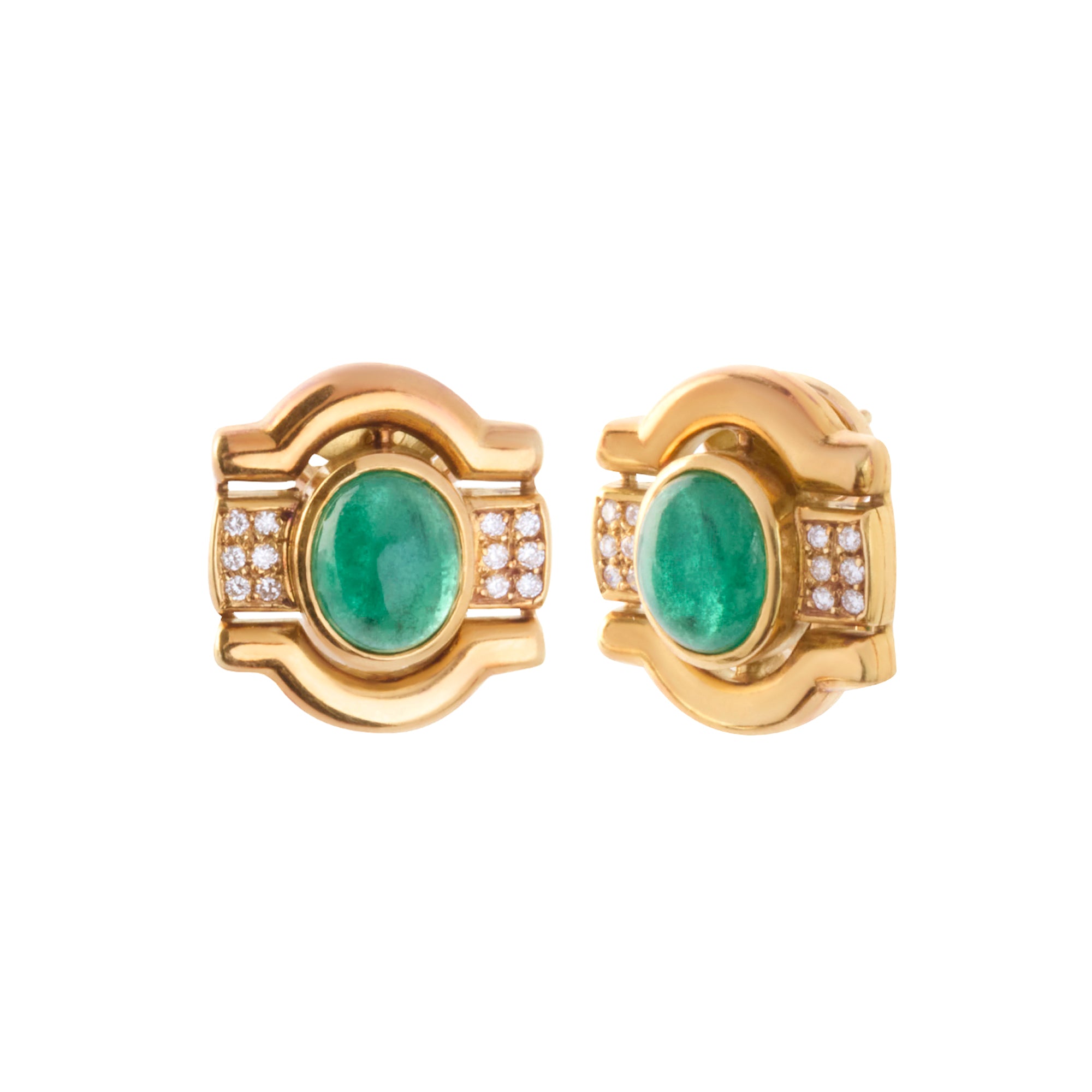 Emerald Cab Earrings – Broken English Jewelry