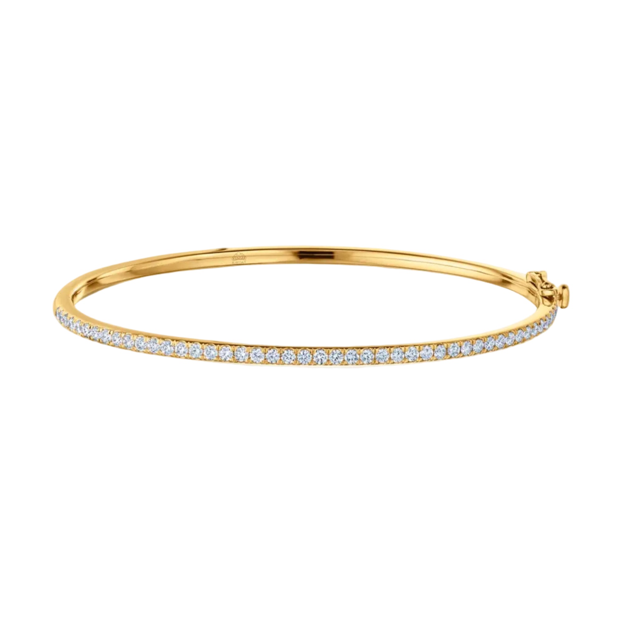 Diamond Stackable Slim Bangle in Yellow Gold – Broken English Jewelry
