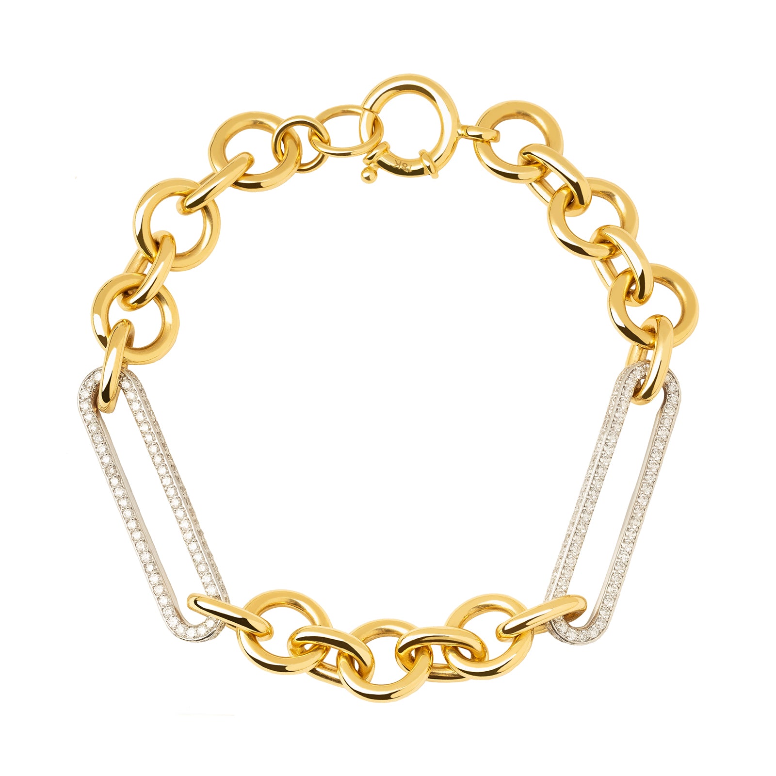 Foundrae Midsize Mixed Clip Diamond Bracelet - Bracelets - Broken ...